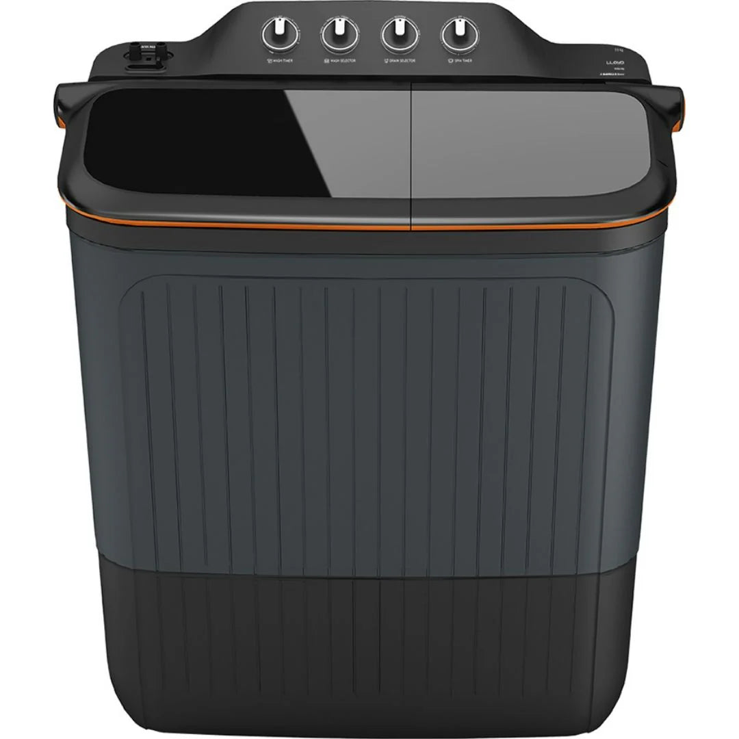 Lloyd 7.5 kg Semi Automatic Top Load Washing Machine Black, Orange (GL ...